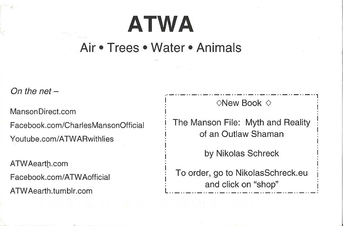Charles Manson: Carte postale ATWA – David Brocourt